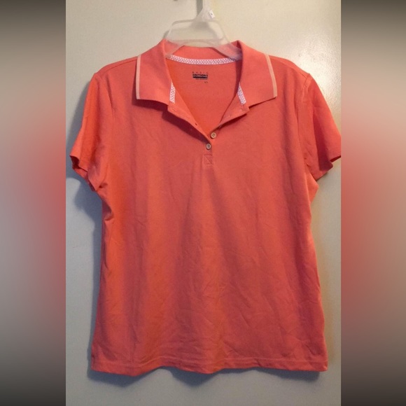 Basic Editions | Tops | Peach Basic Editions Stretch Polo | Poshmark